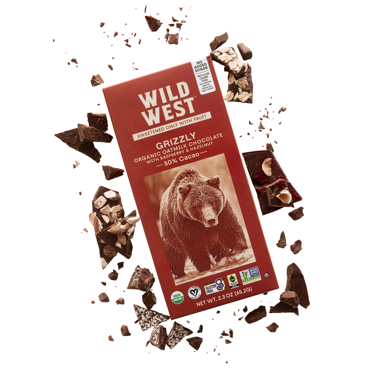 Grizzly Chocolate Bar with Raspberry & Hazelnut | Wild West Chocolate ...