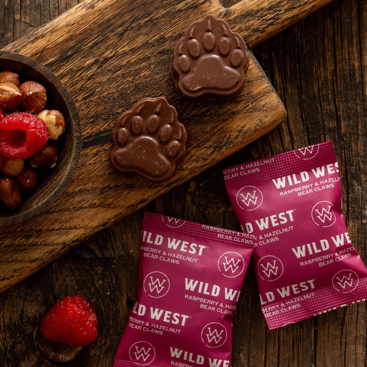 Raspberry & Hazelnut Bear Claws | Wild West Chocolate